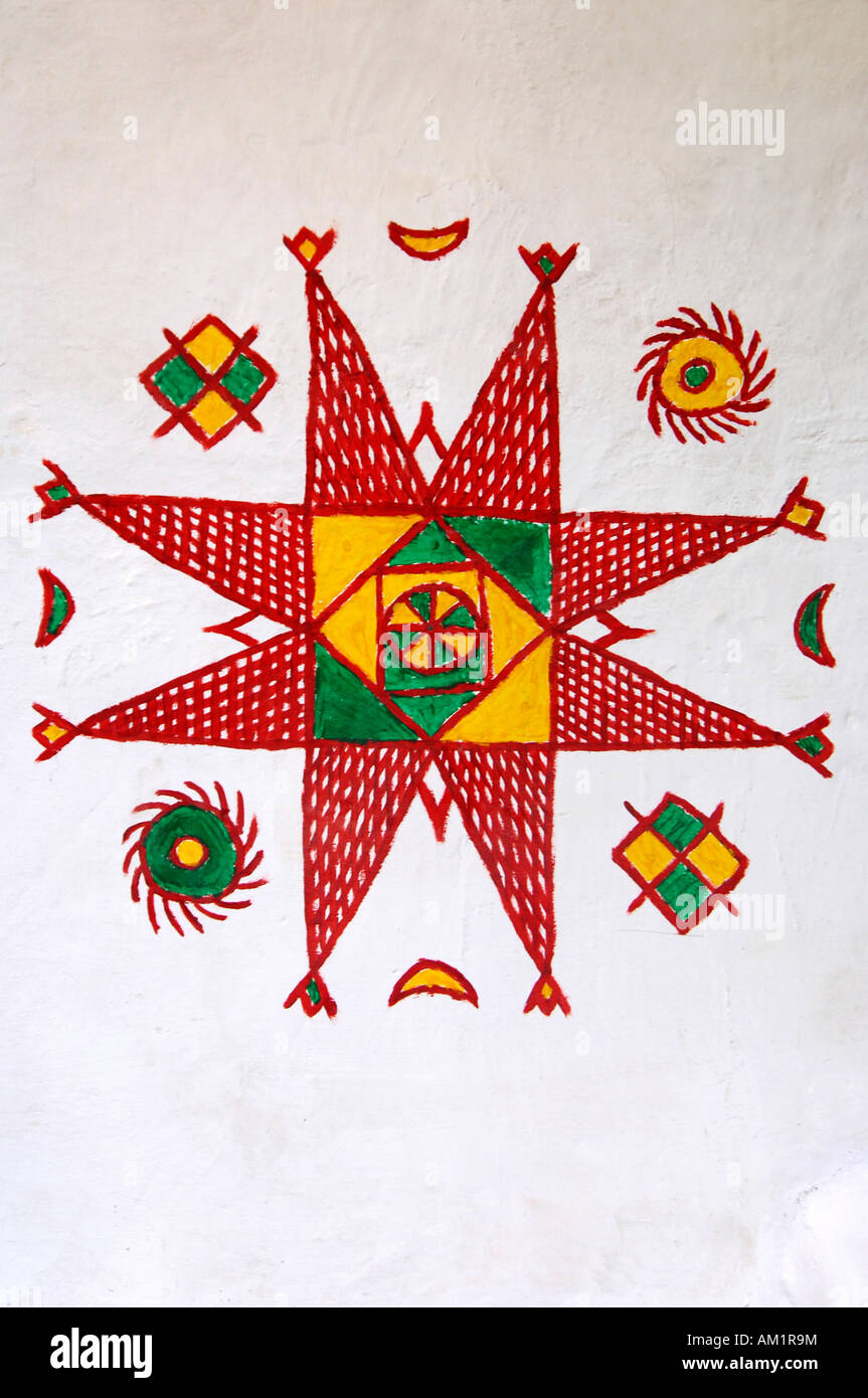 Wall decoration in a traditional Lbyen house, Ghadames, Libya Stock ...