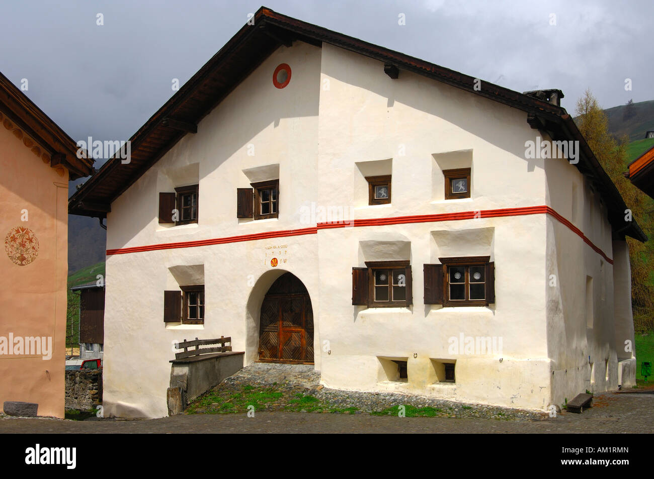 Engadin house, Guarda, Lower Engadin, Switzerland Stock Photo - Alamy
