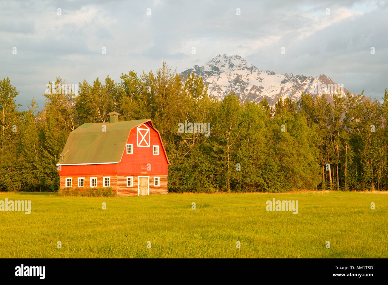 Red barn in Skyview Ranch Palmer Alaska Stock Photo - Alamy