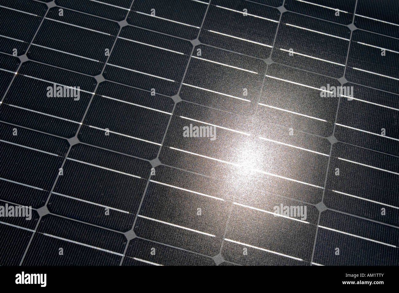 Solar cell with reflected sun Stock Photo - Alamy