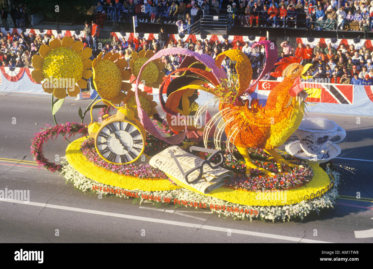 Rooster Float in Rose Bowl Parade Pasadena California Stock Photo - Alamy