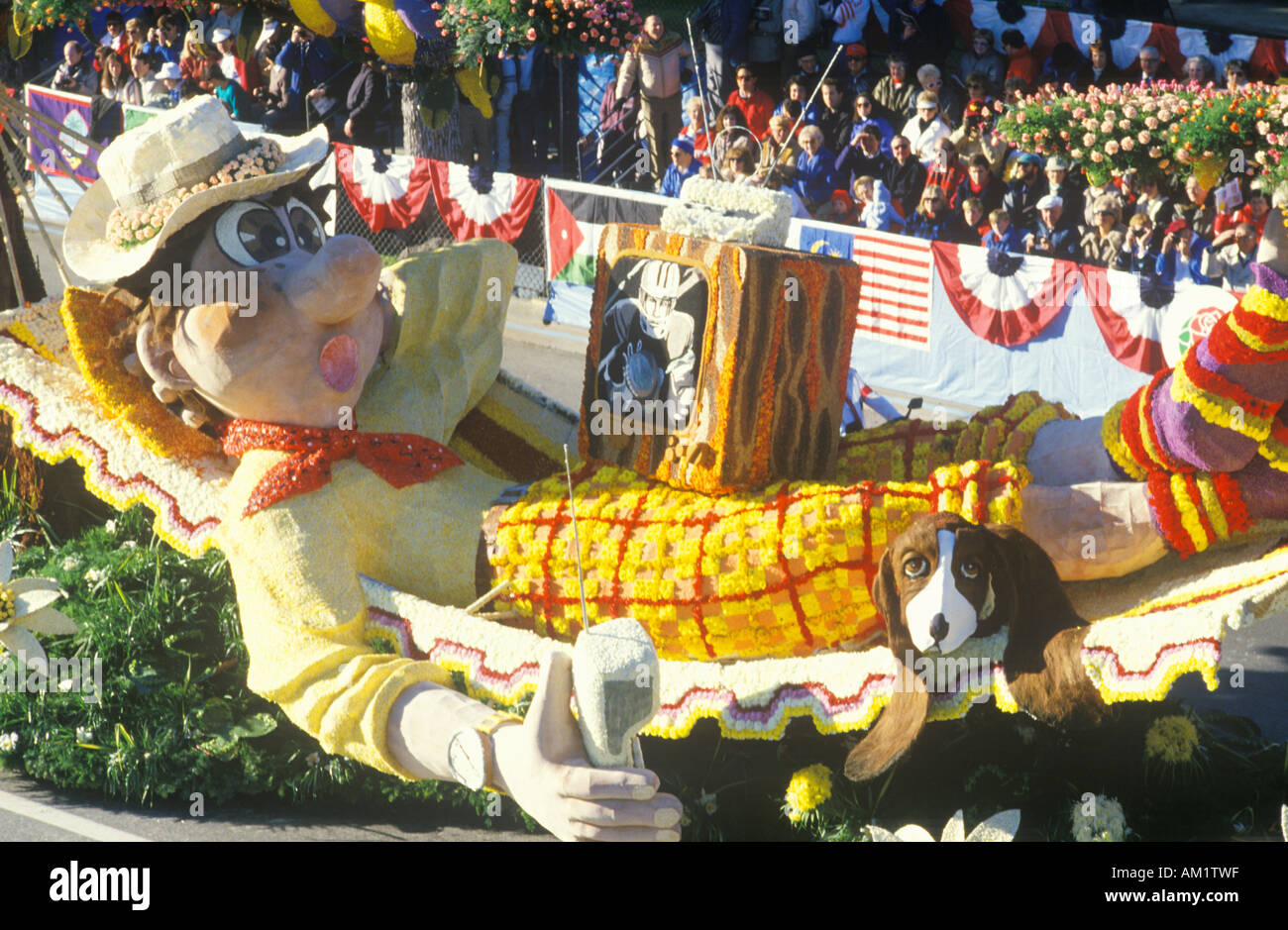 Float in Rose Bowl Parade Pasadena California Stock Photo - Alamy