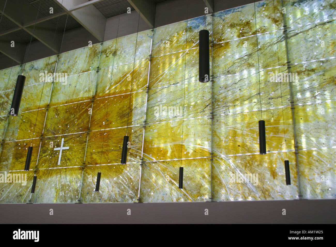 bright translucent yellow glass painting resurrection window Modern ...