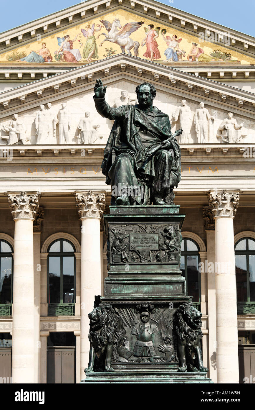 Max I. Joseph memorial, National Theatre, Max-Joseph-Platz, Munich ...