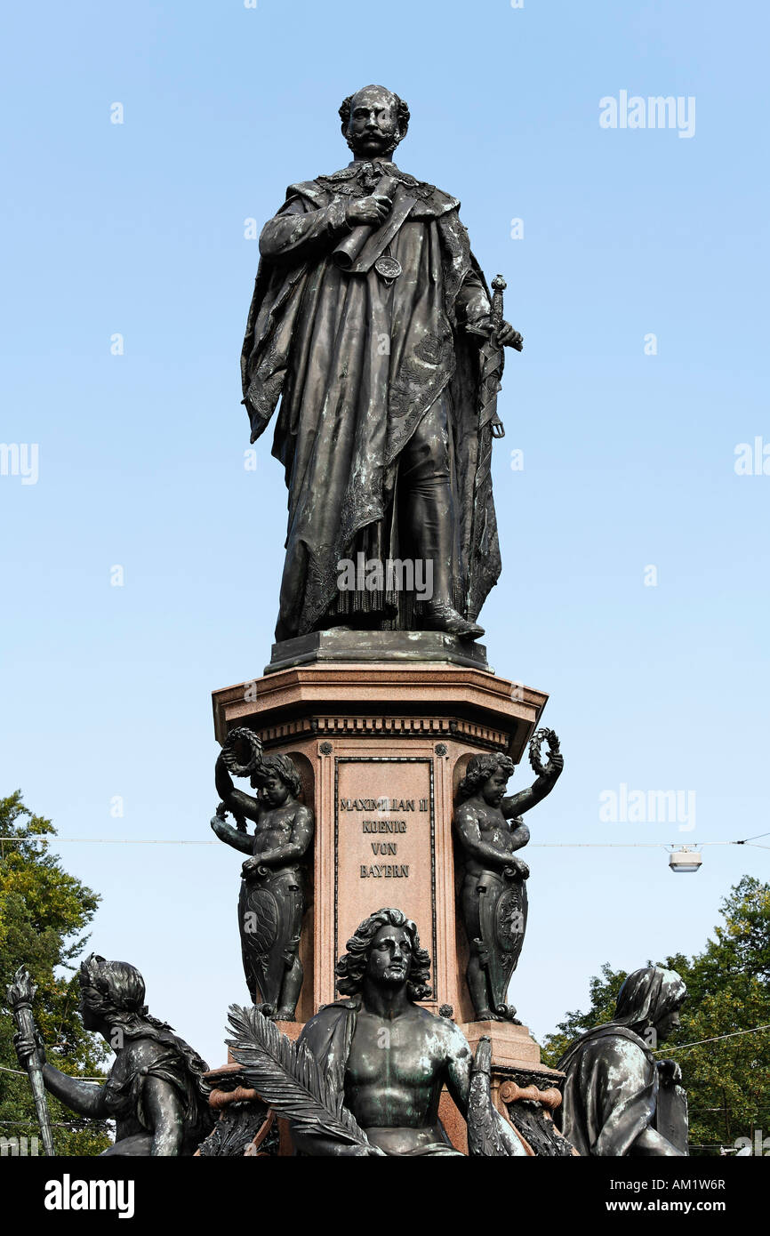 Max II memorial on Maximilianstrasse, Munich, Bavaria, Germany Stock ...