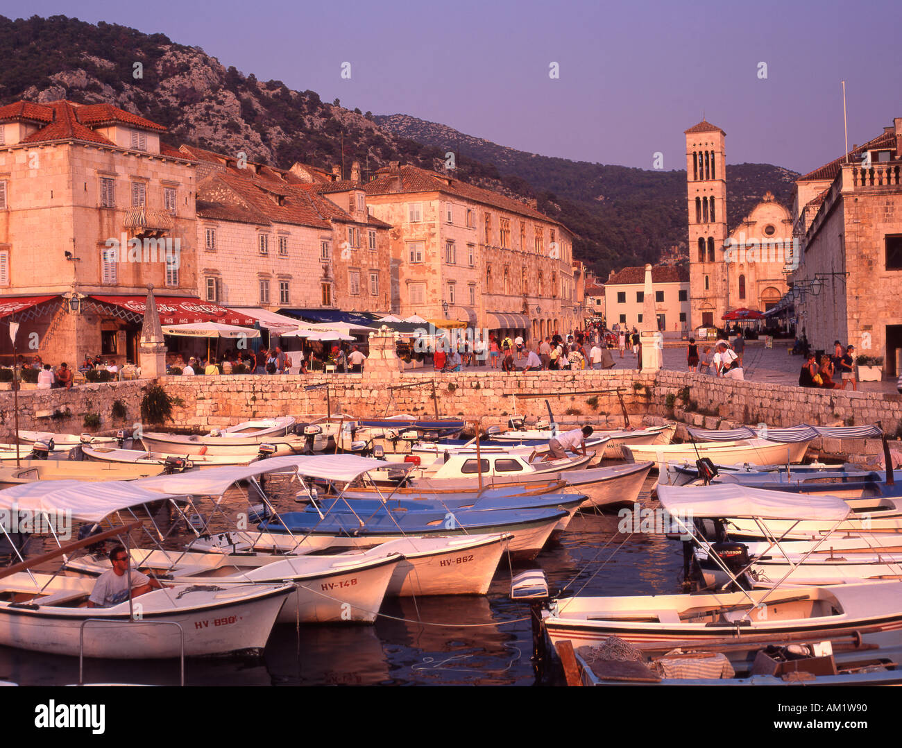 Croatia Hvar harbour Stock Photo - Alamy