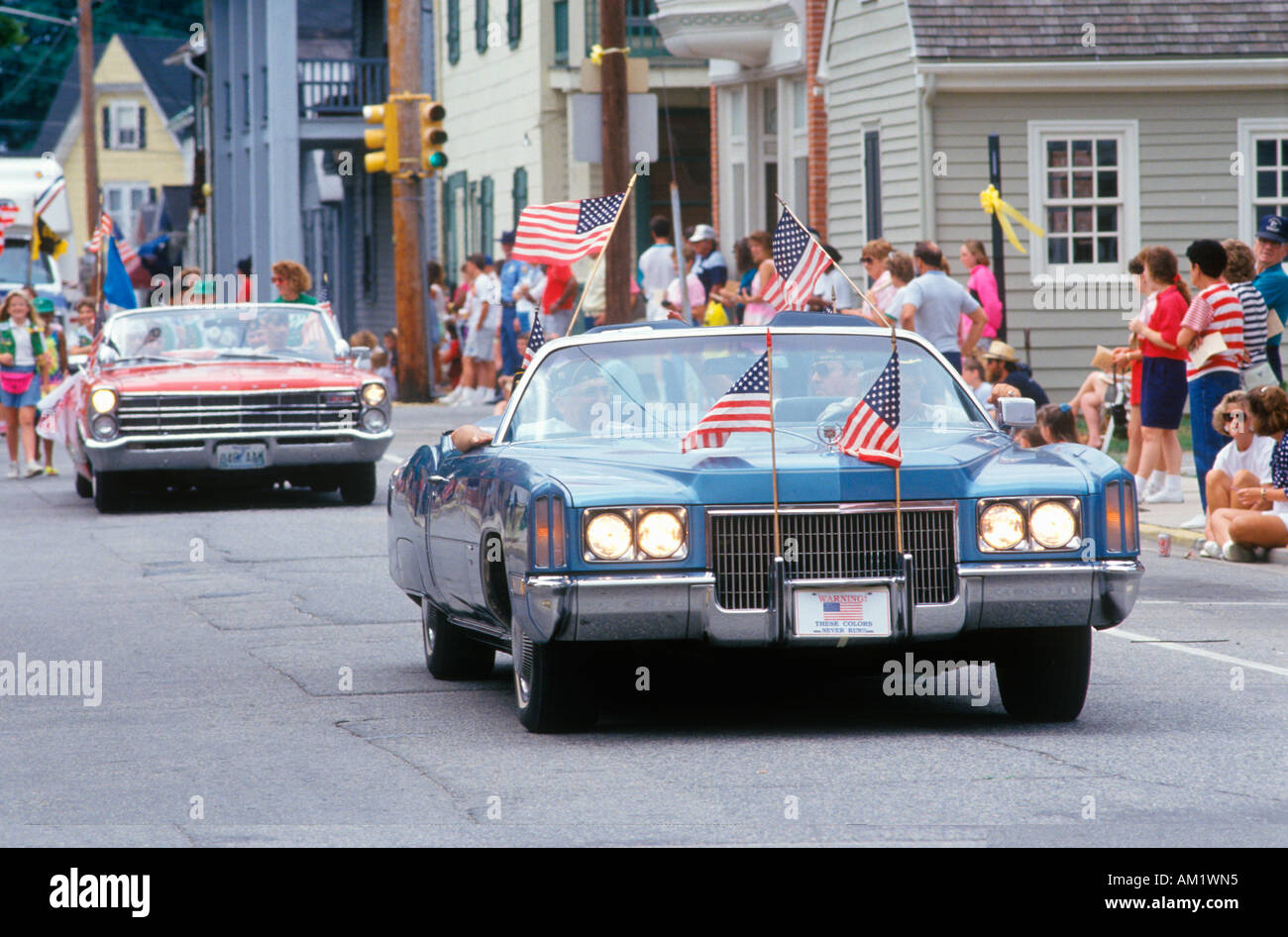 Antique Convertibles in July 4th Parade Centreville Maryland Stock ...