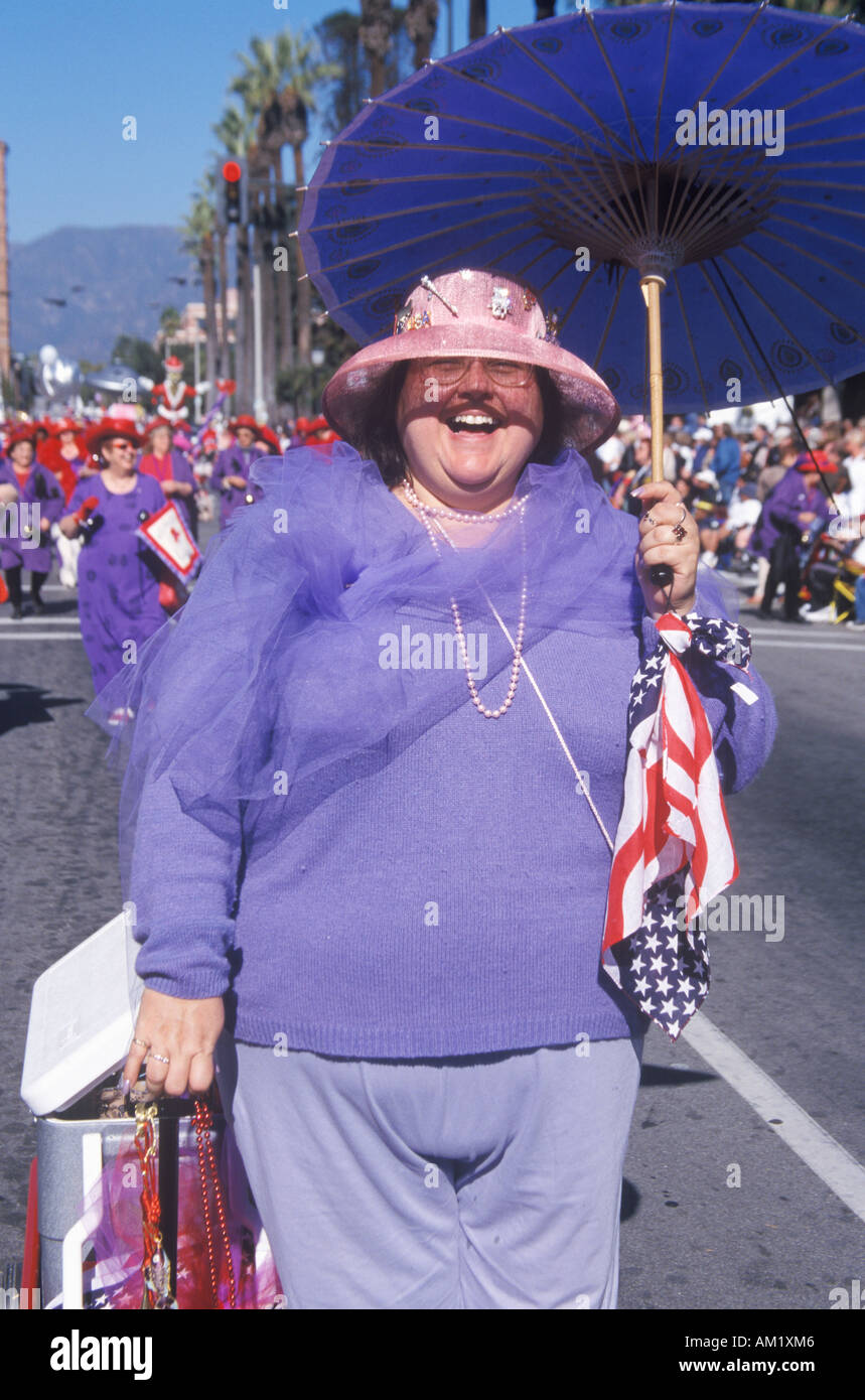 Plus sized woman marching in the Doo Dah Parade Pasadena California ...