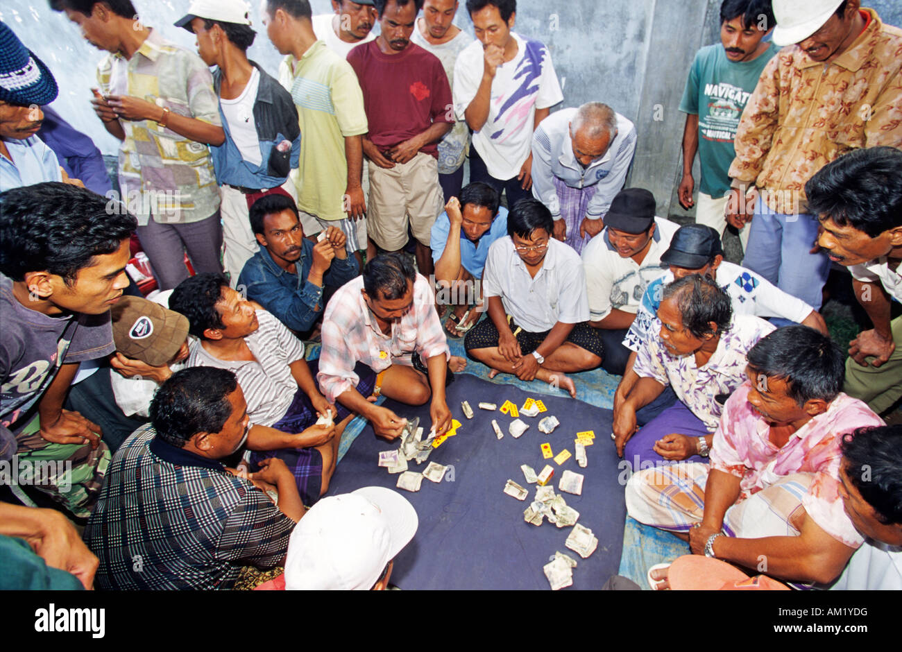 Indonesia, Bali, Munduk, card players with money betting Stock Photo ...