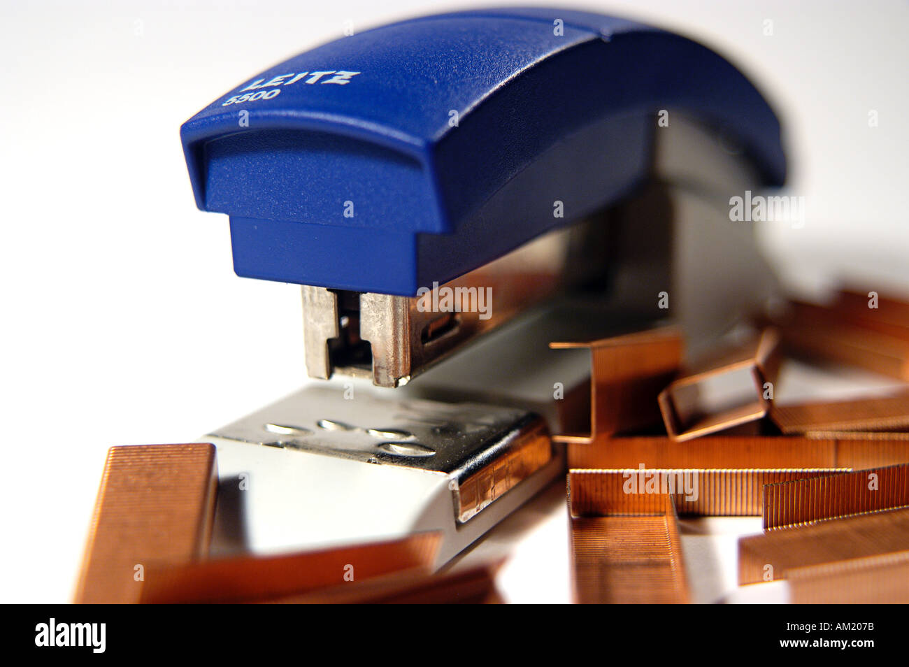 Frontview of a Stapler with retaining clips Stock Photo - Alamy