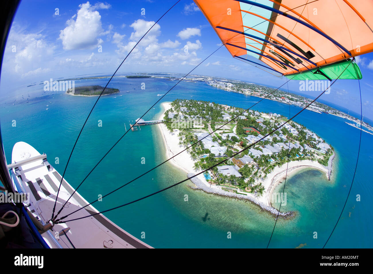 Aerial view of Sunset Key off Key West in Florida as seen from ...