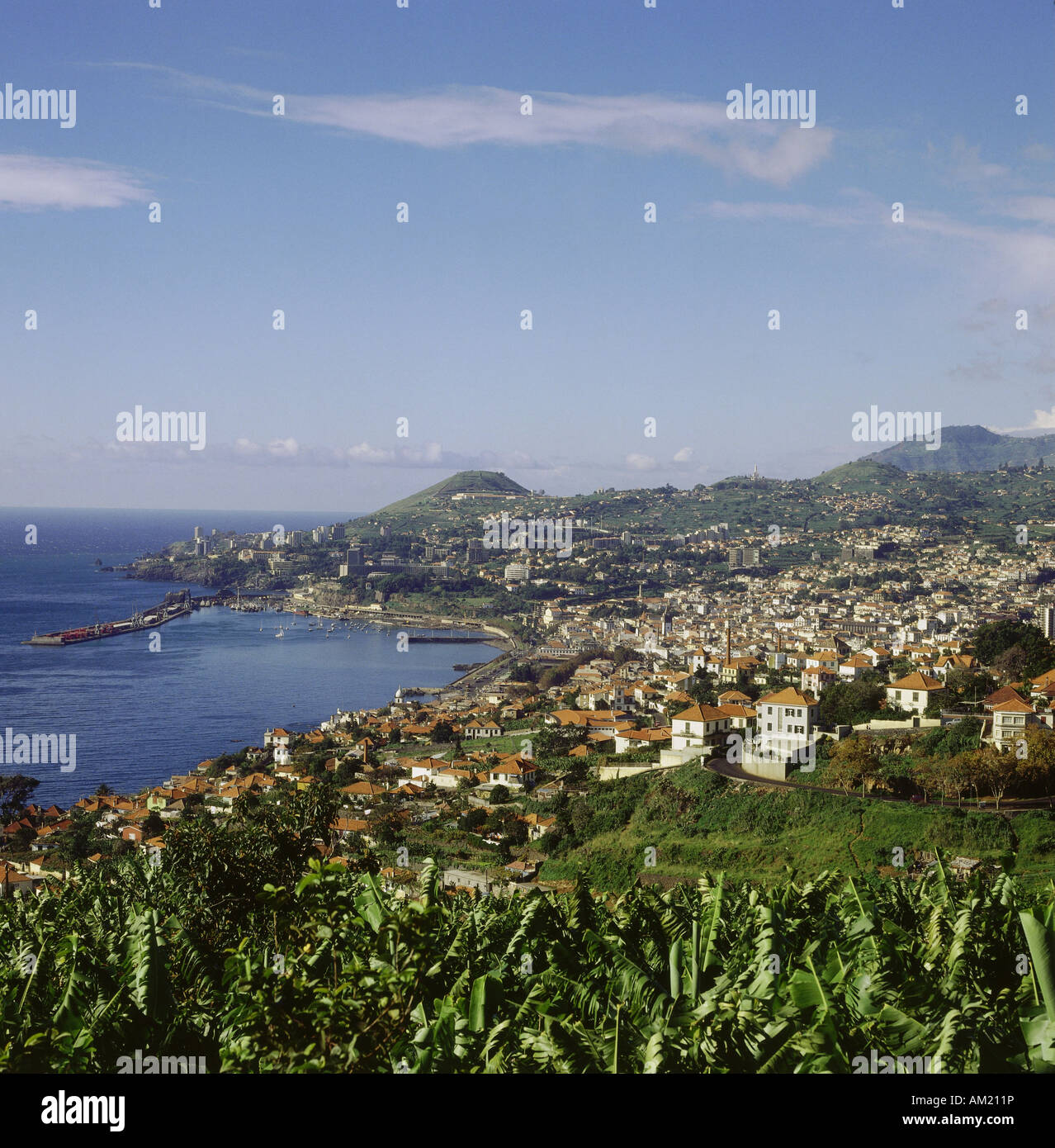 geography / travel, Portugal, Madeira, Funchal, bay, city, overview ...