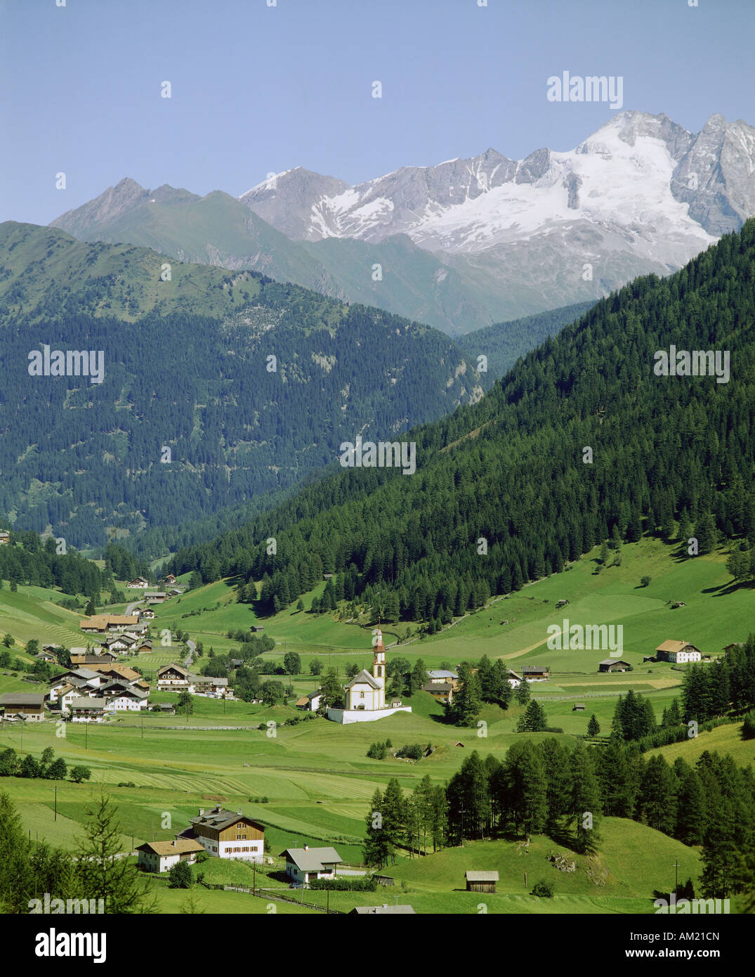 geography / travel, Austria, Tyrol, Obernberg, overviews, church ...