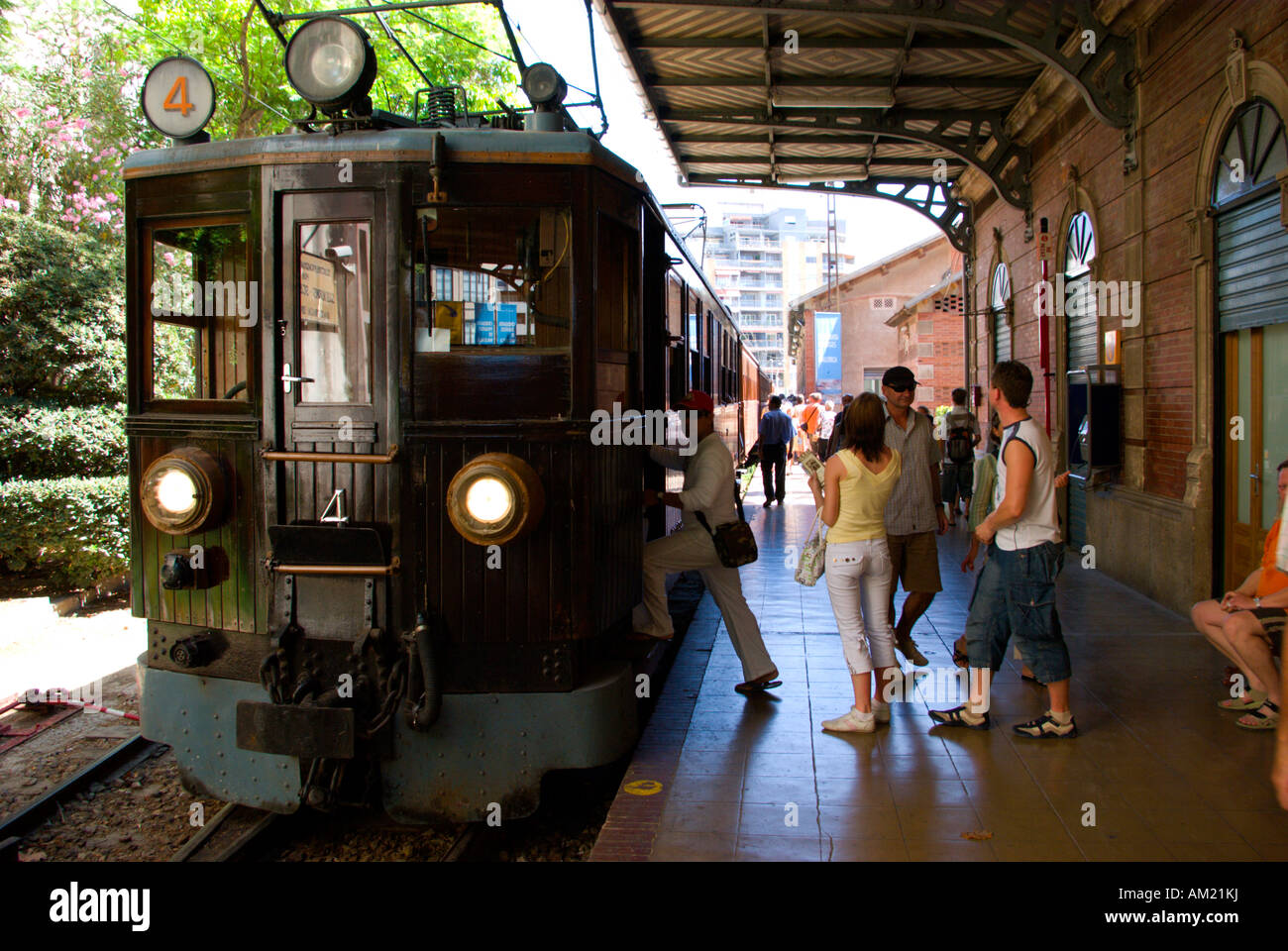 Old wooden train from 1912, Mallorca island, Spain Stock Photo - Alamy