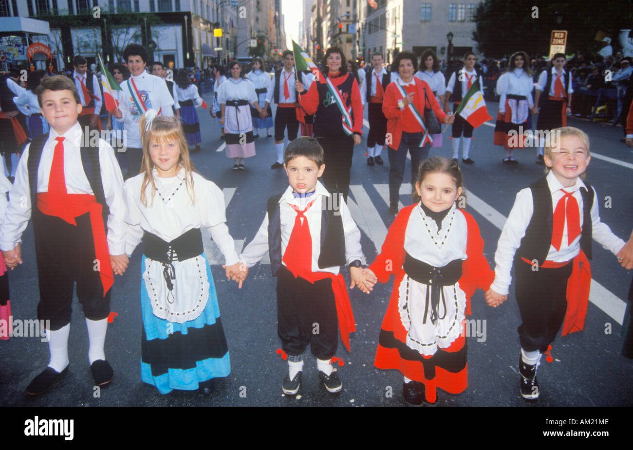 Italian American Children Marching in Columbus Day Parade New York City ...