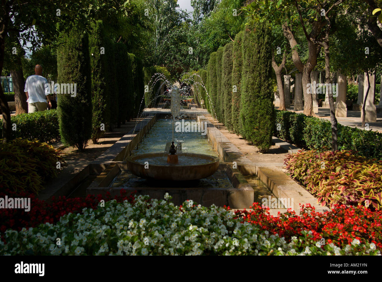 Big fountain with waterfalls in Palma de Mallorca Spain Stock Photo - Alamy