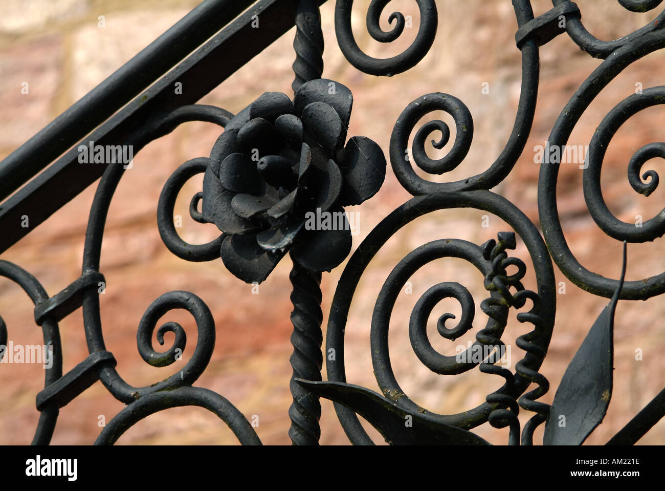 Detail of wrought iron handrail Drumlanrig Castle D G Scotland Stock ...