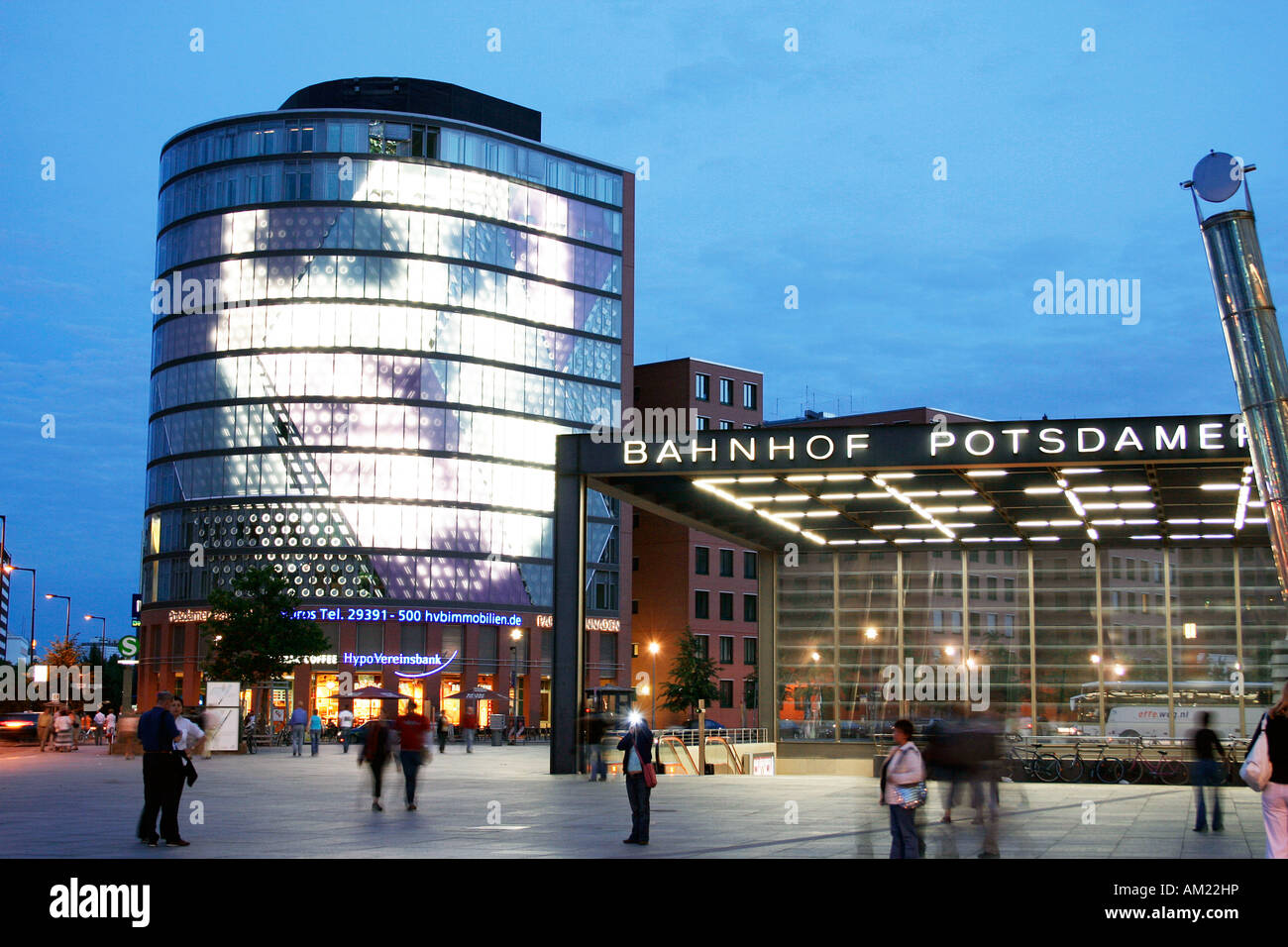 Potsdamer Platz, building with light installation, Berlin, Germany ...
