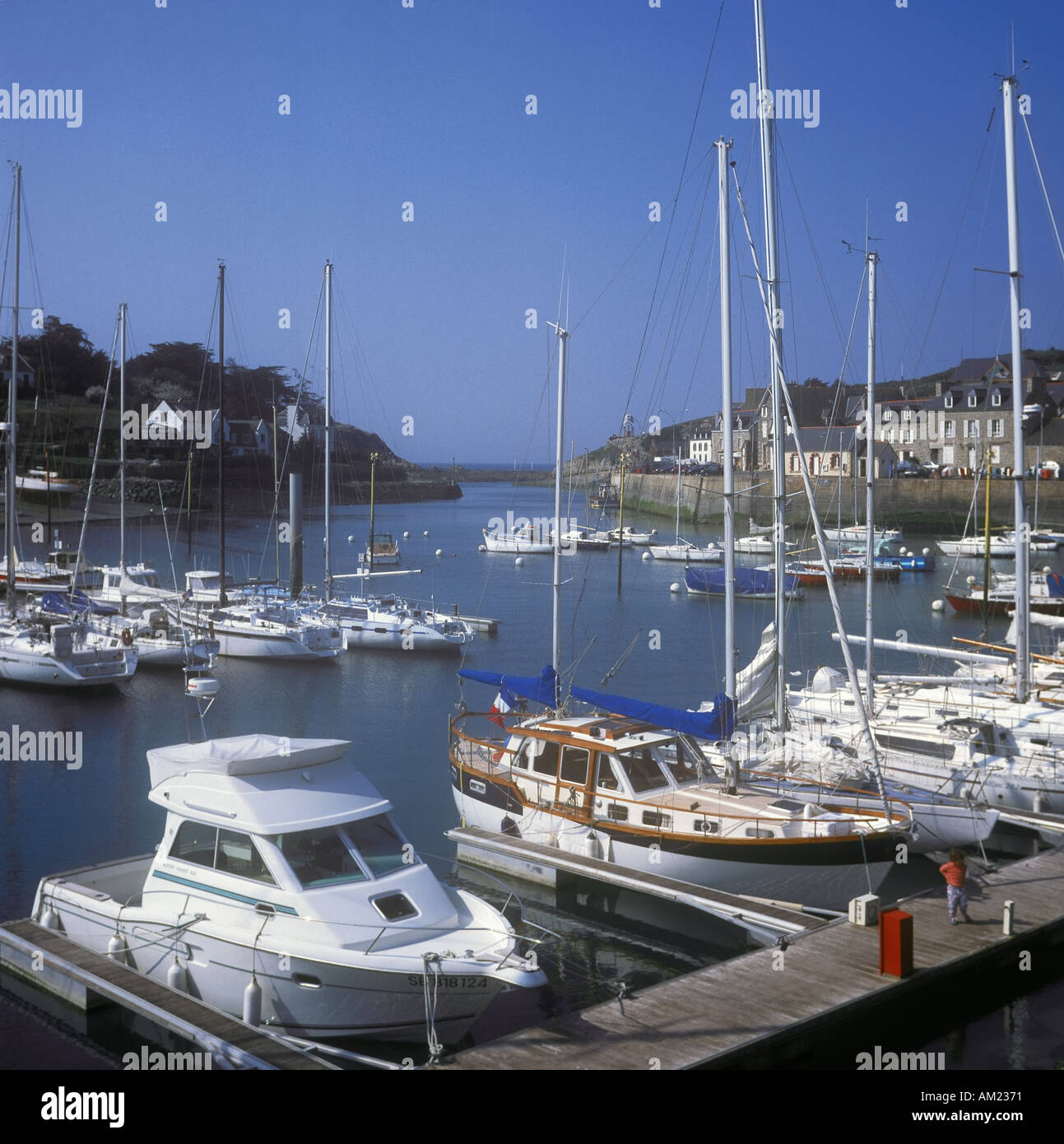 france brittany emerald coast harbour le val andre Stock Photo - Alamy