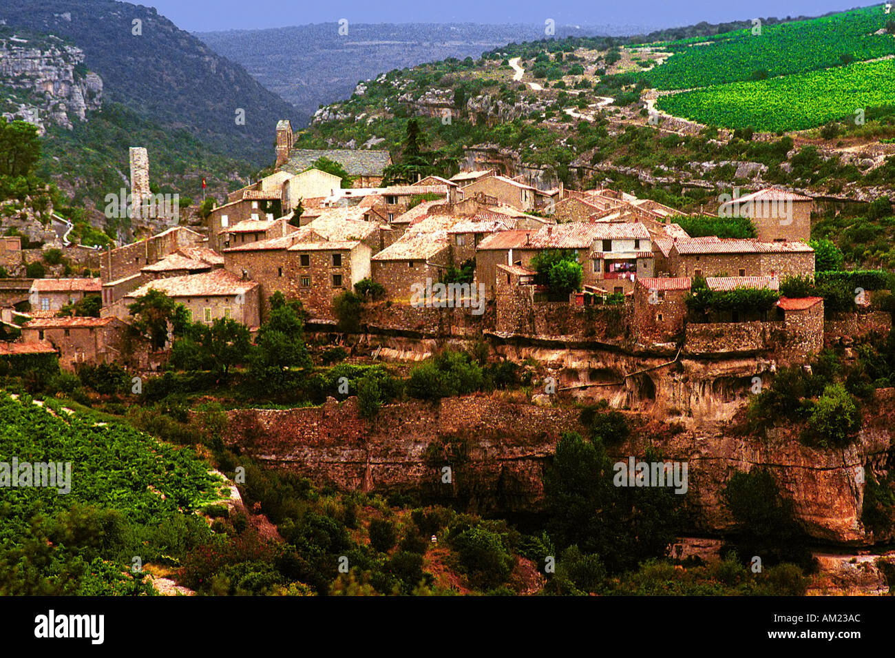 france france languedoc roussillon aude corbieres minerve village Stock ...