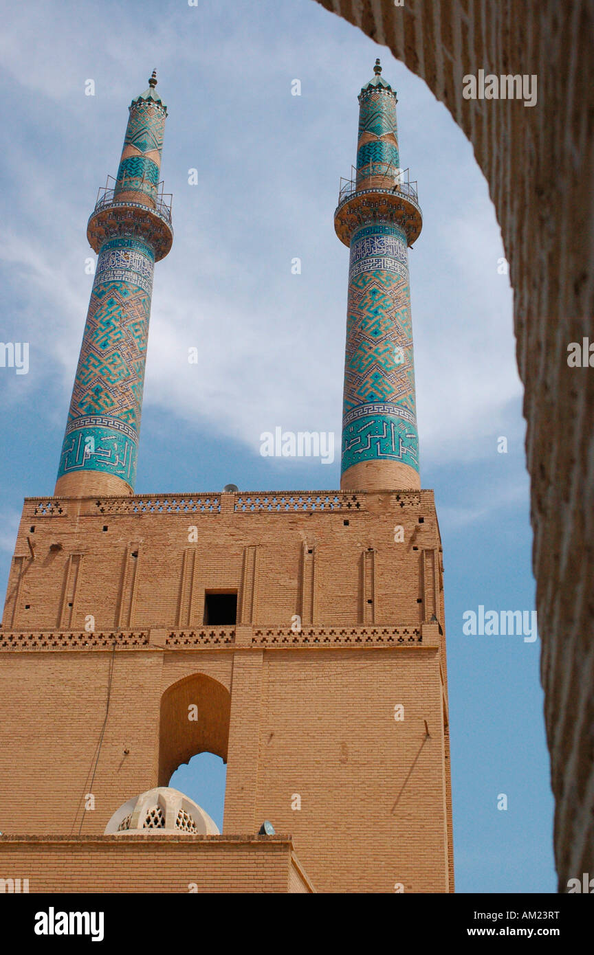 Friday Mosque or Masjed i Jame mosque in YAZD Iran Stock Photo - Alamy