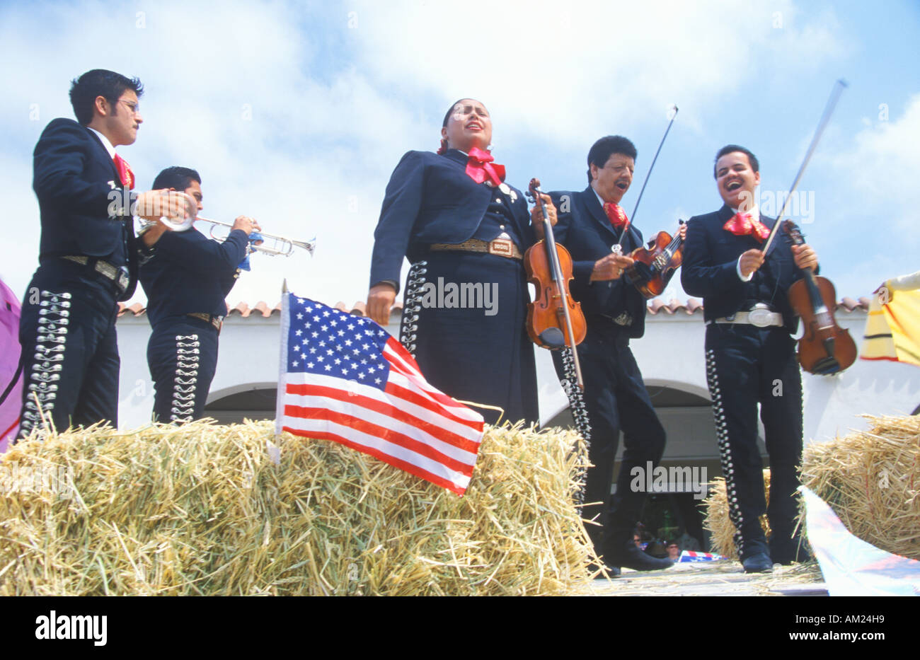 Mexican American Float in July 4th Parade Ojai California Stock Photo ...