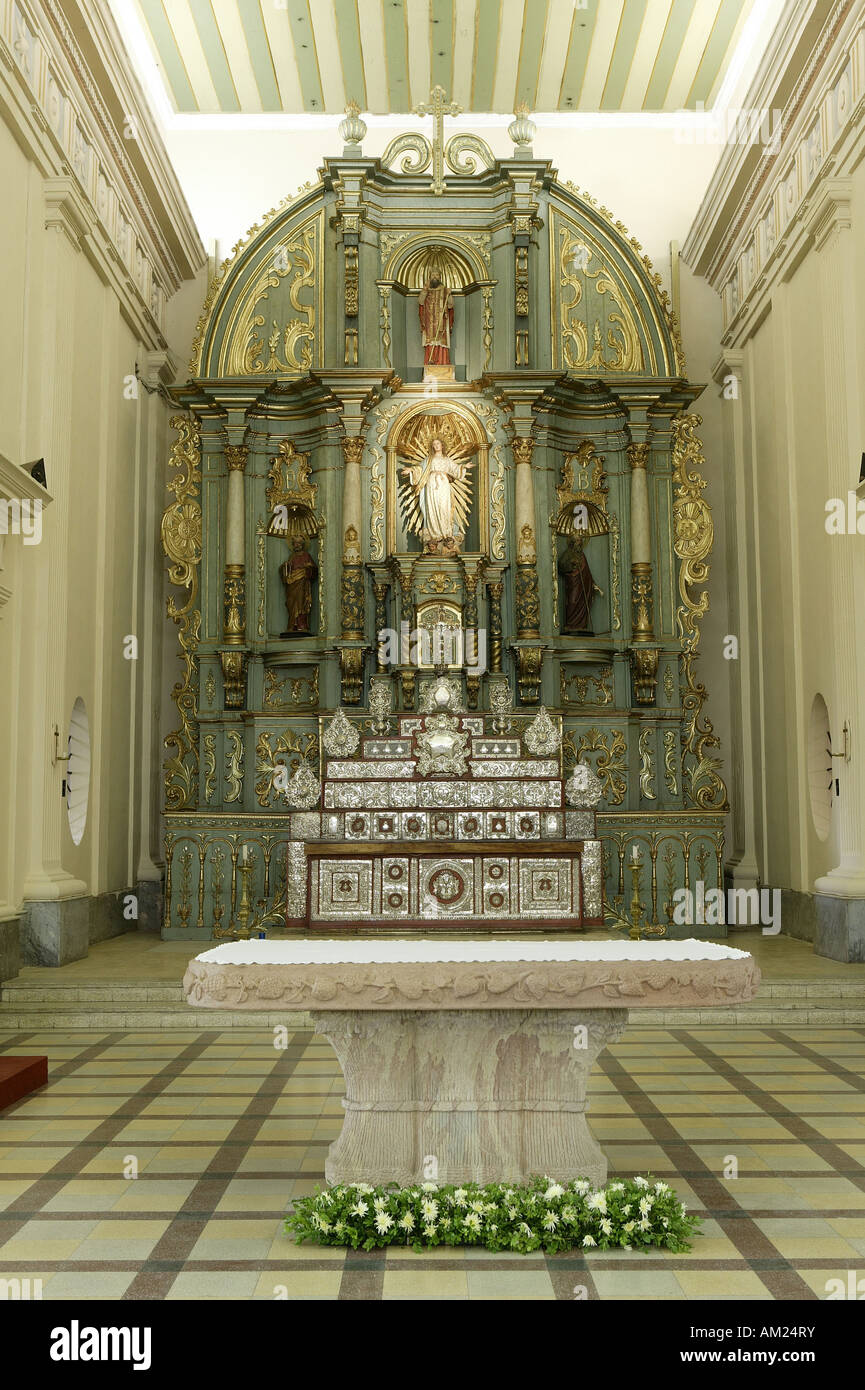 Altar in the cathedral, Acuncion, Paraguay, South America Stock Photo ...