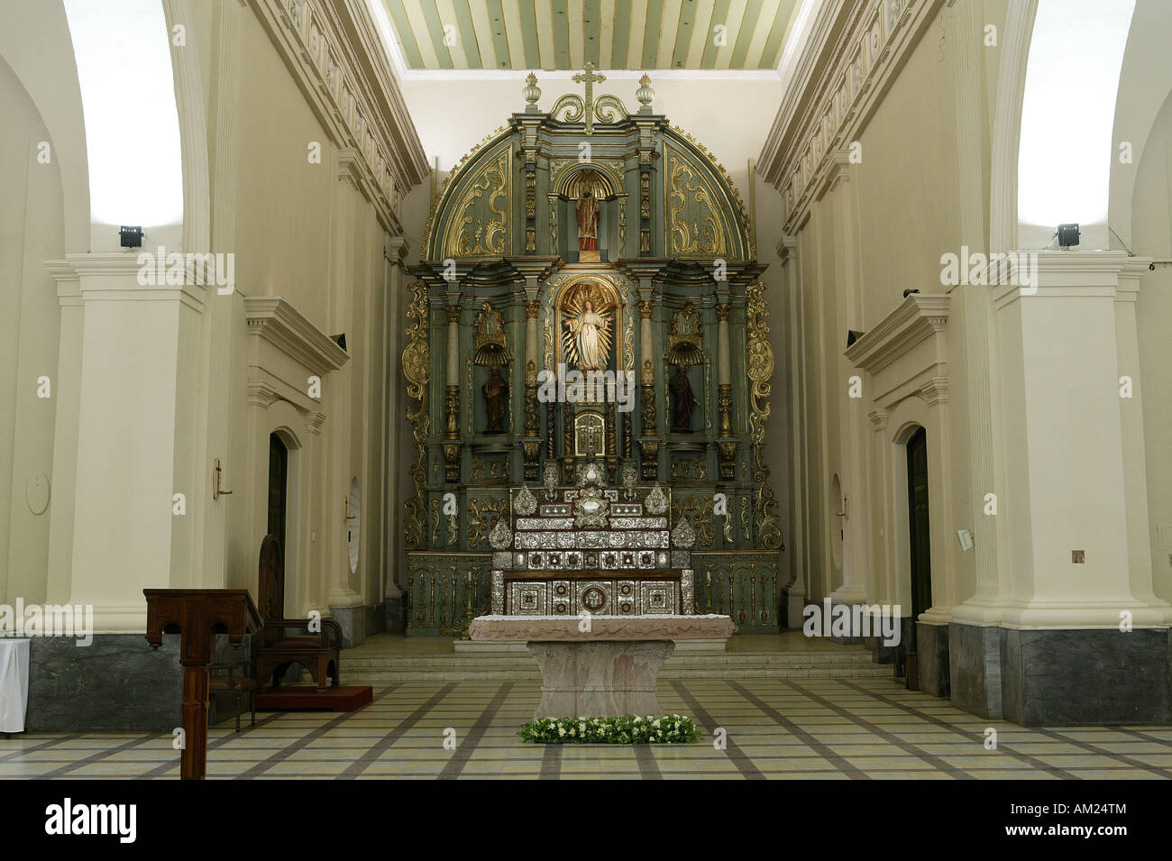 Altar in the cathedral, Acuncion, Paraguay, South America Stock Photo ...