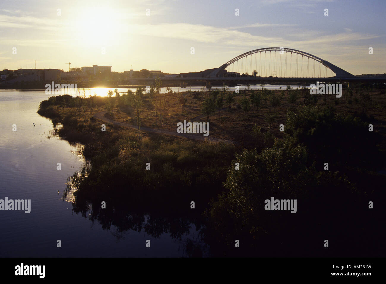 Lusitania bridge over Guadiana River by architect Santiago Calatrava ...
