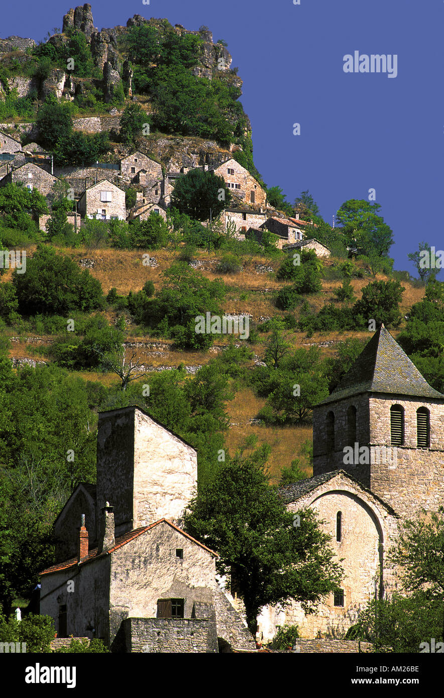 france midi aveyron gorges de la dourbie st veran Stock Photo - Alamy