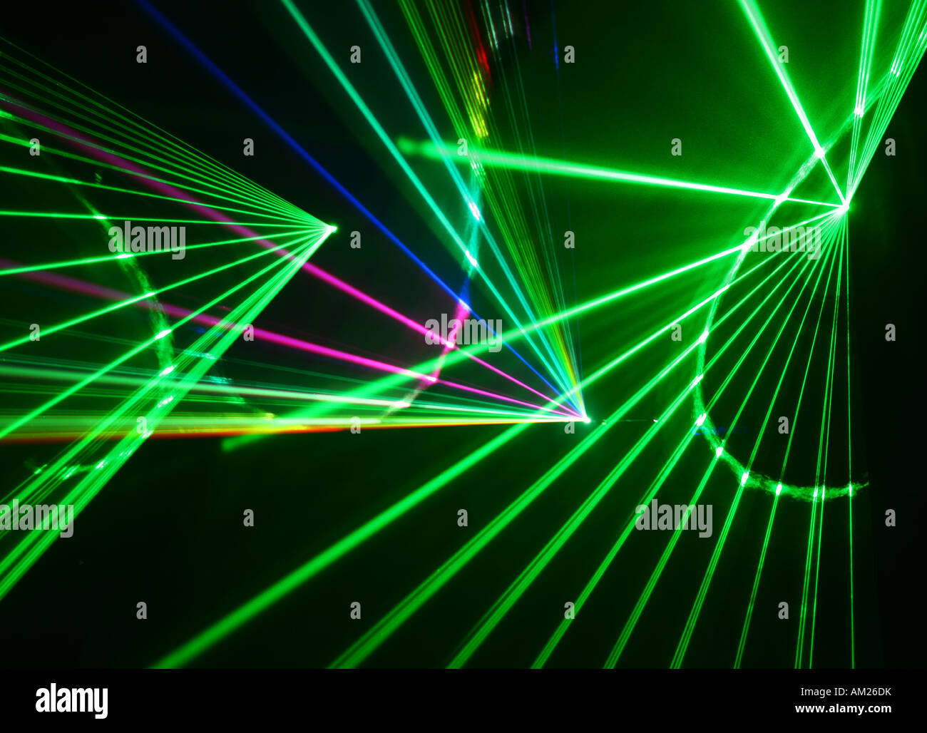 Green and multicolourered laser show Stock Photo - Alamy