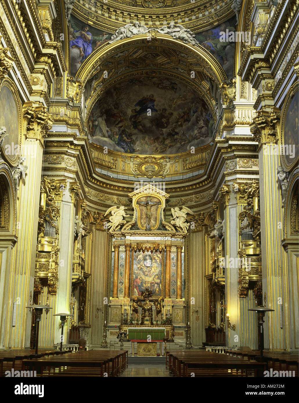 The baroque interior of santa maria in vallicella church hi-res stock ...