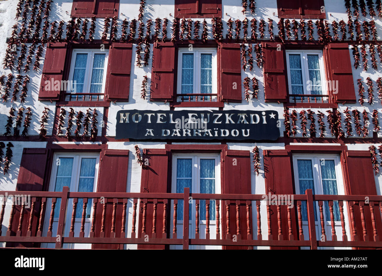 France, Pyrenees Atlantiques, Pays Basque, Euzkadi Hotel Stock Photo ...