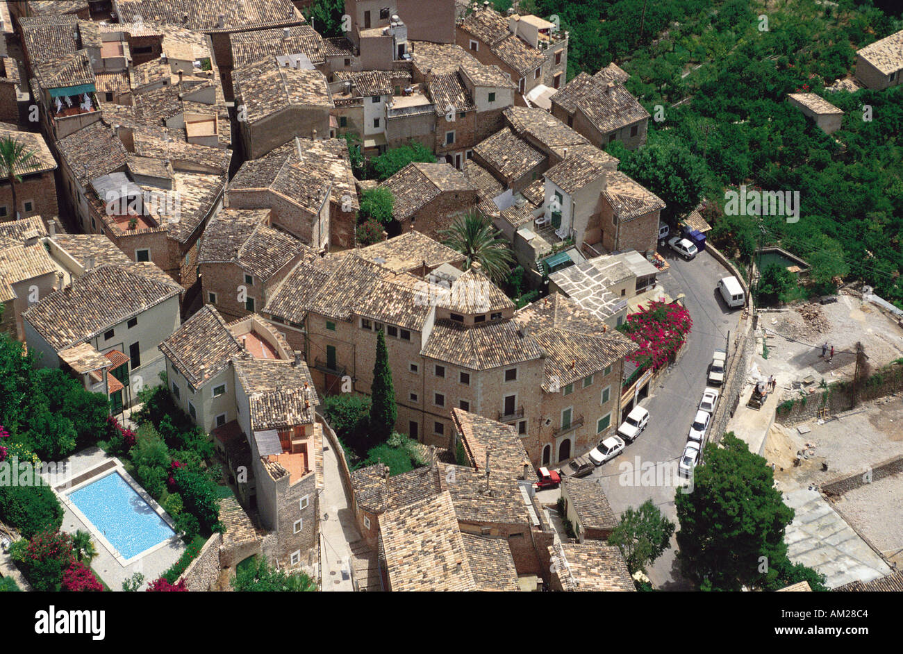 Fornalutx Soller valley Aerial View Mallorca Majorca Spain Europe ...