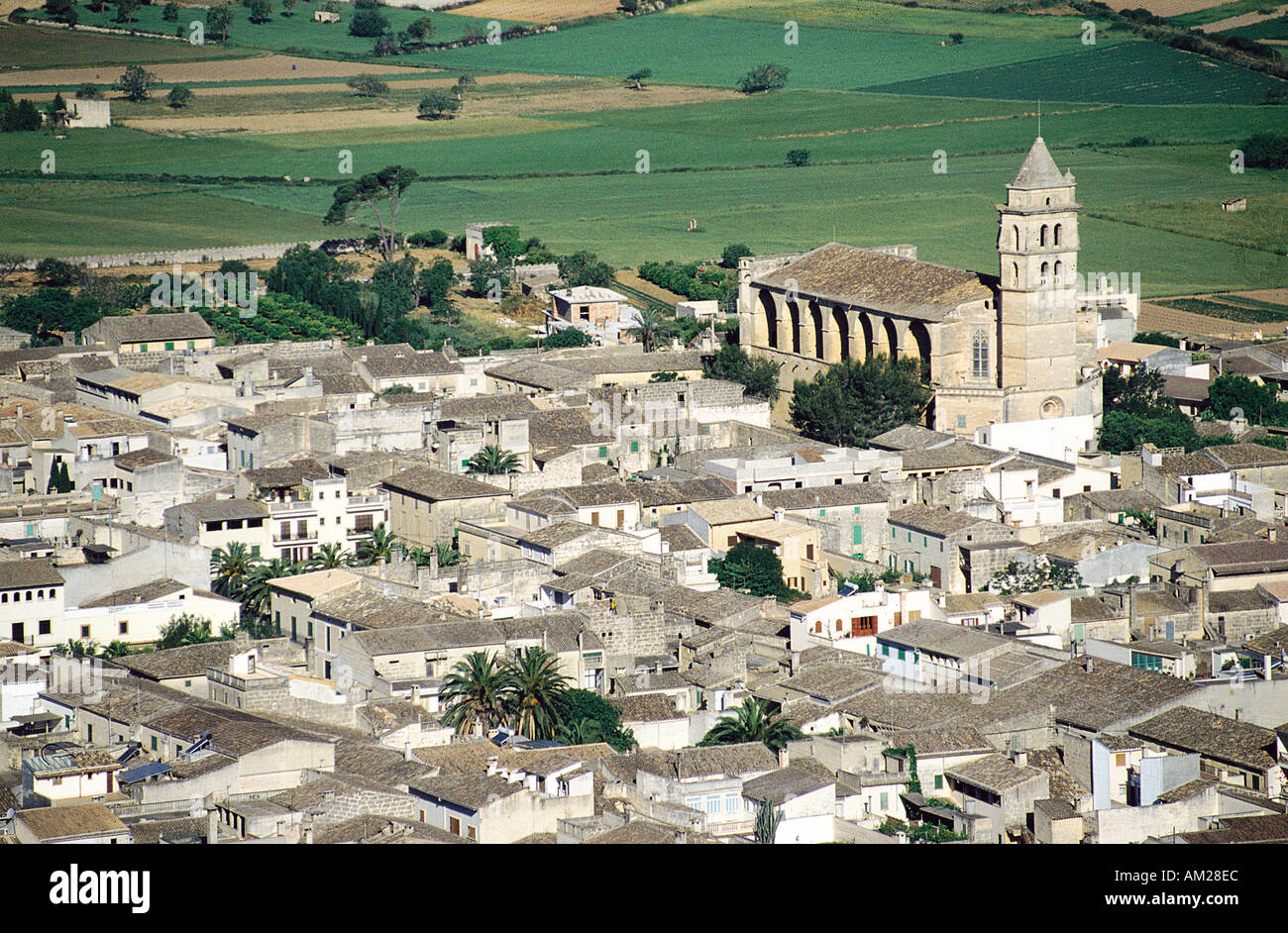 Aerial view of Petra Mallorca Majorca Spain Balearic Islands ...