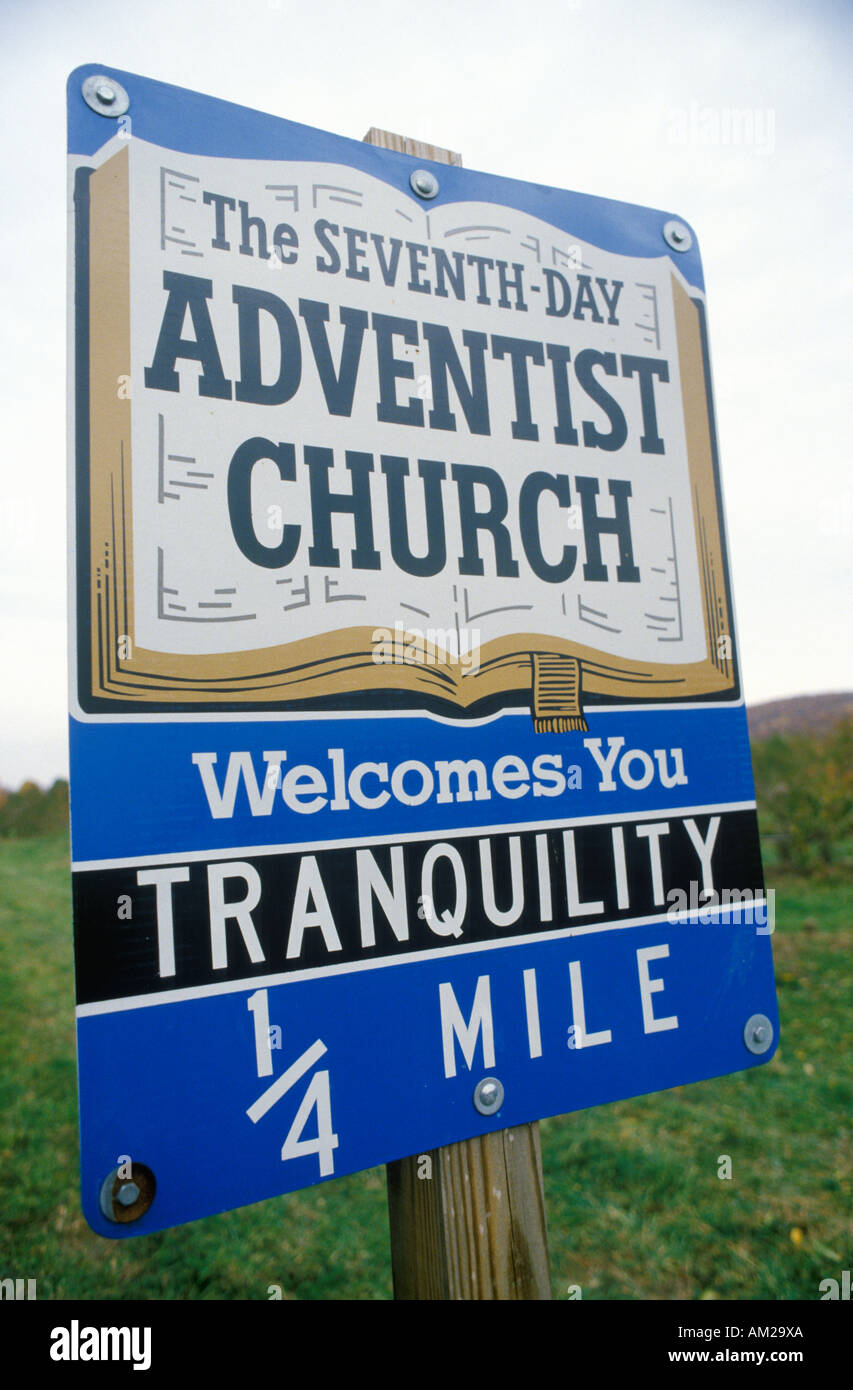 Seventh Day Adventist Church sign in New Jersey Stock Photo - Alamy