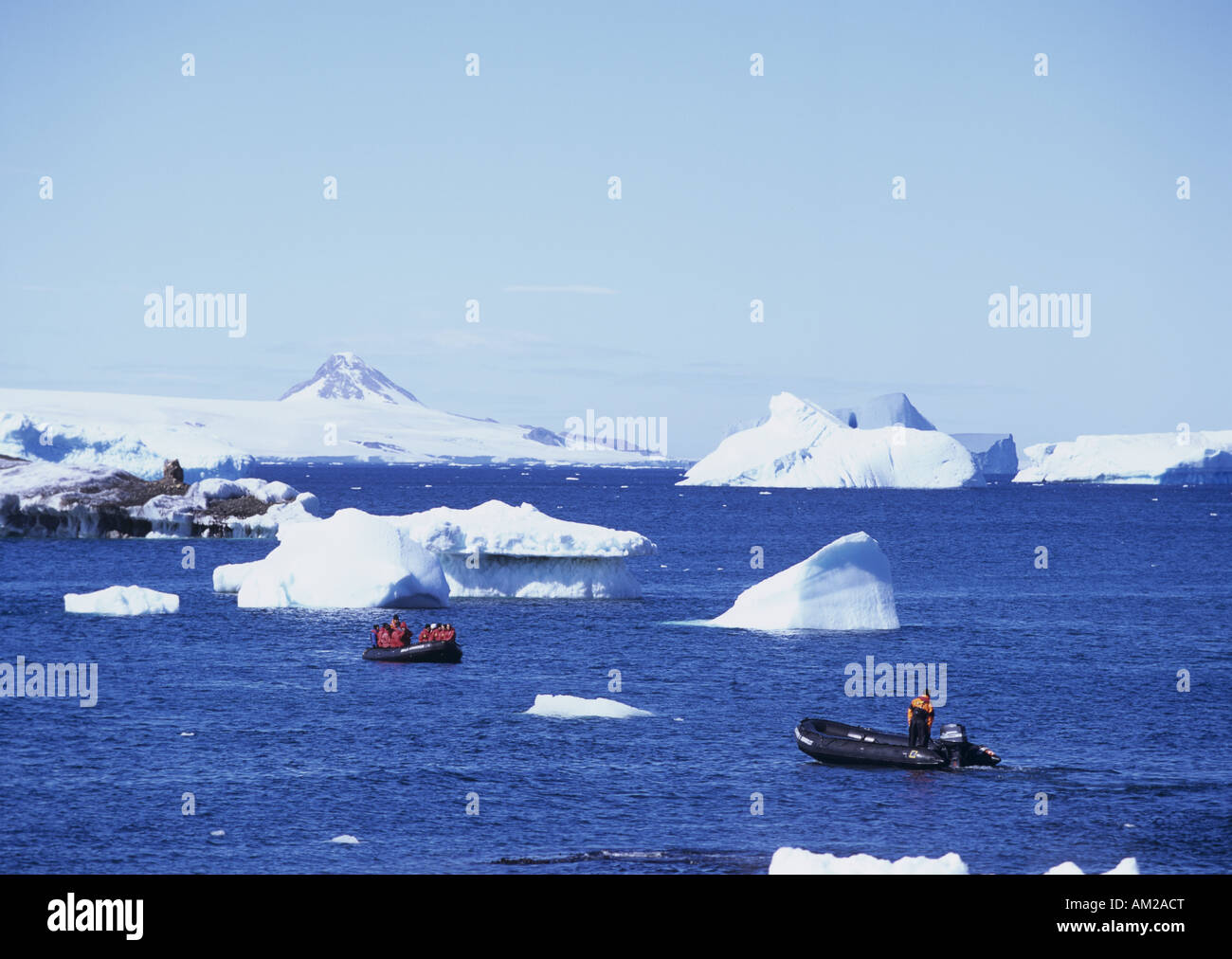 geography / travel, Antarctica, landscapes, iceberg, Zodiac dinghy ...