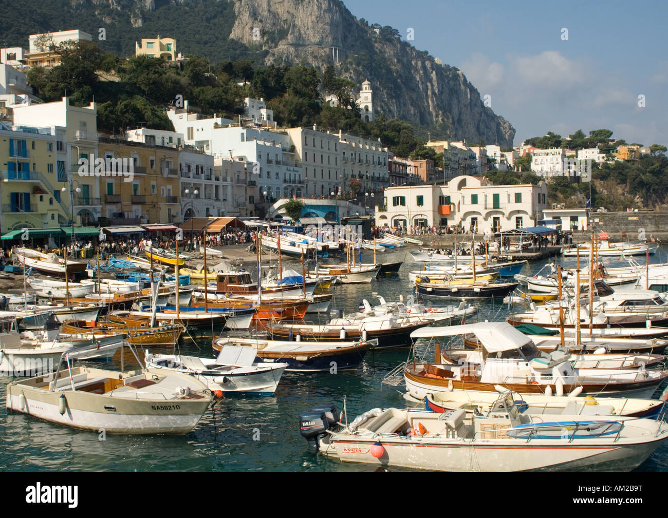 Marina Grande, the main harbour of the Isle of Capri, Italy Stock Photo ...
