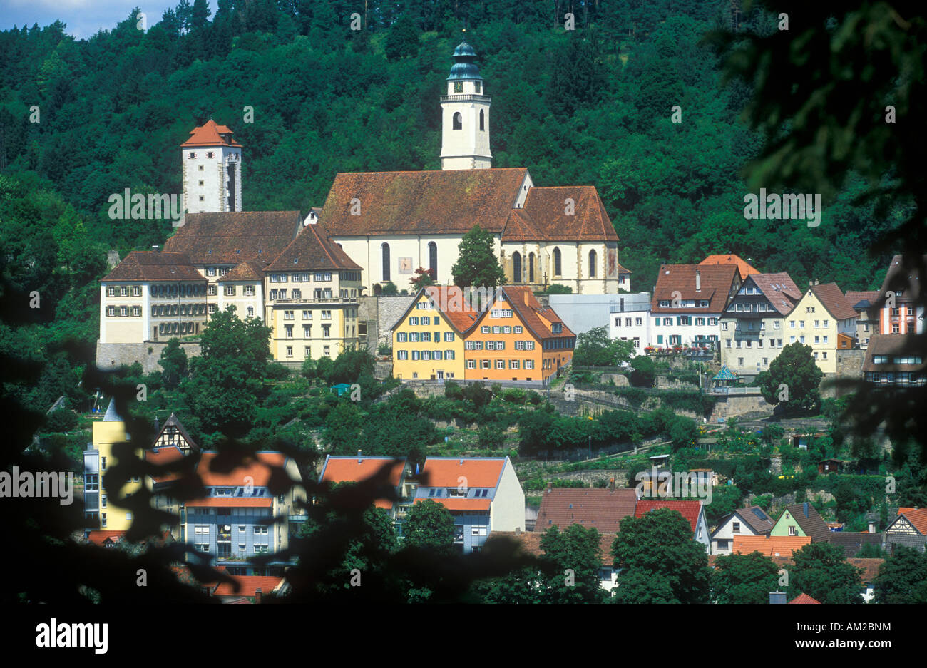 part of the old town of Horb am Neckar in the Black Forest Mountains in ...