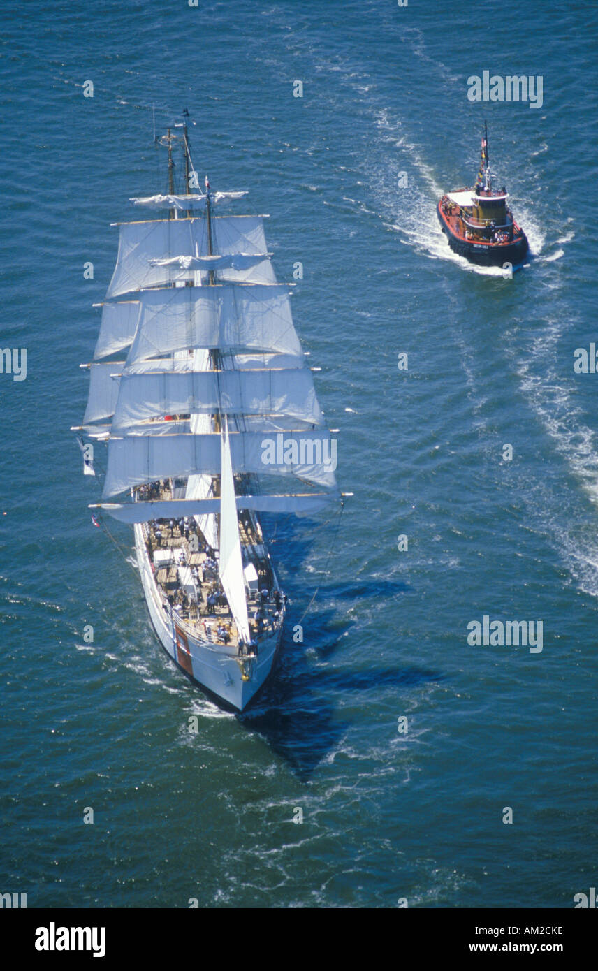 The Coast Guard ship Eagle on the Hudson River during the 100 year ...