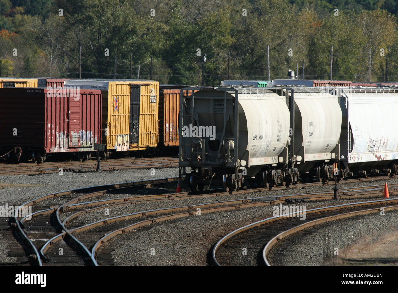 Freight Cars in Railroad Switching yard East Deerfield Massachusetts MA ...