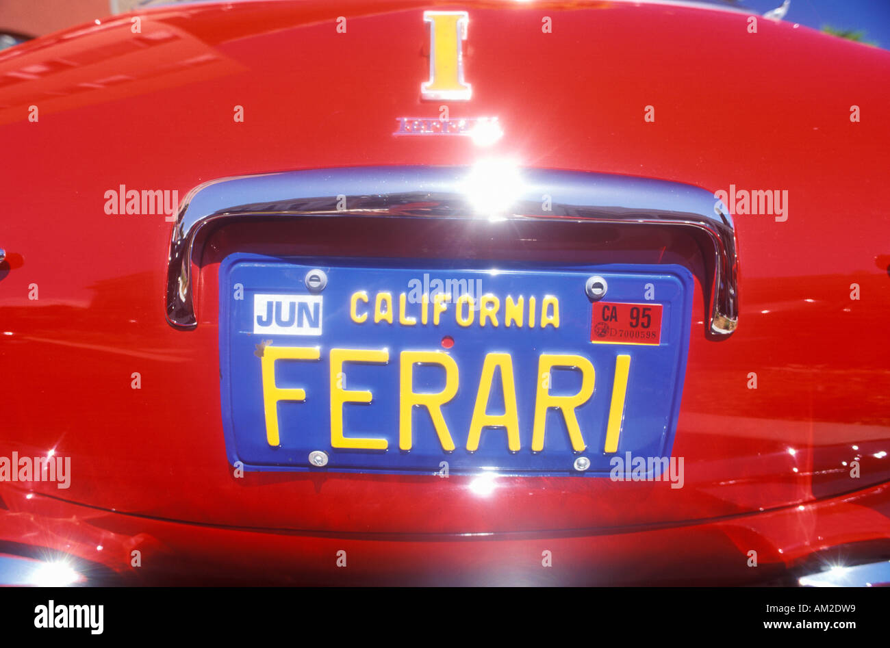 A Ferrari license plate at the Ferrari Sports Car Festival in Beverly ...