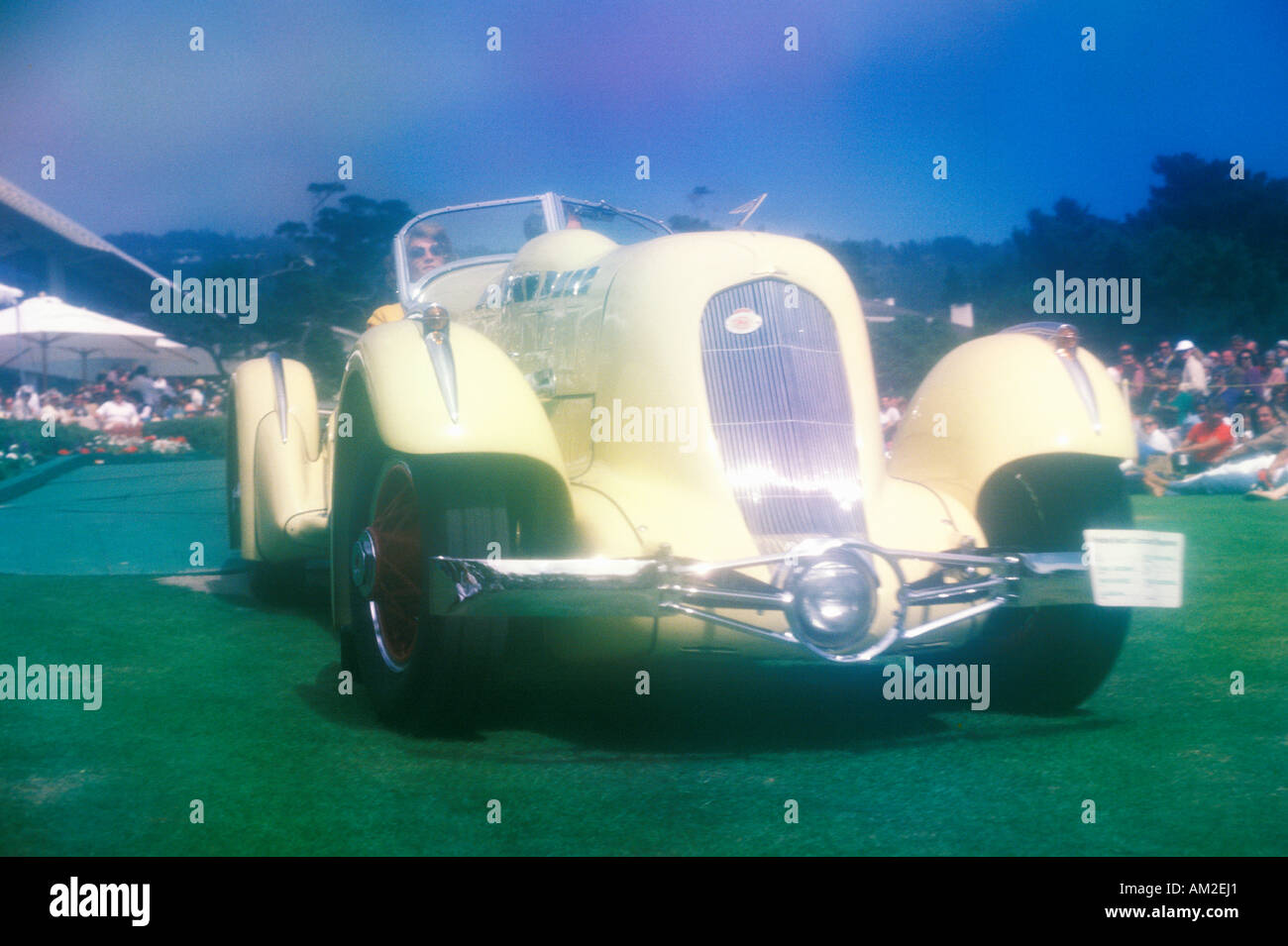 A cream Bugatti at the 35th Annual Concours D Elegance Competition in ...