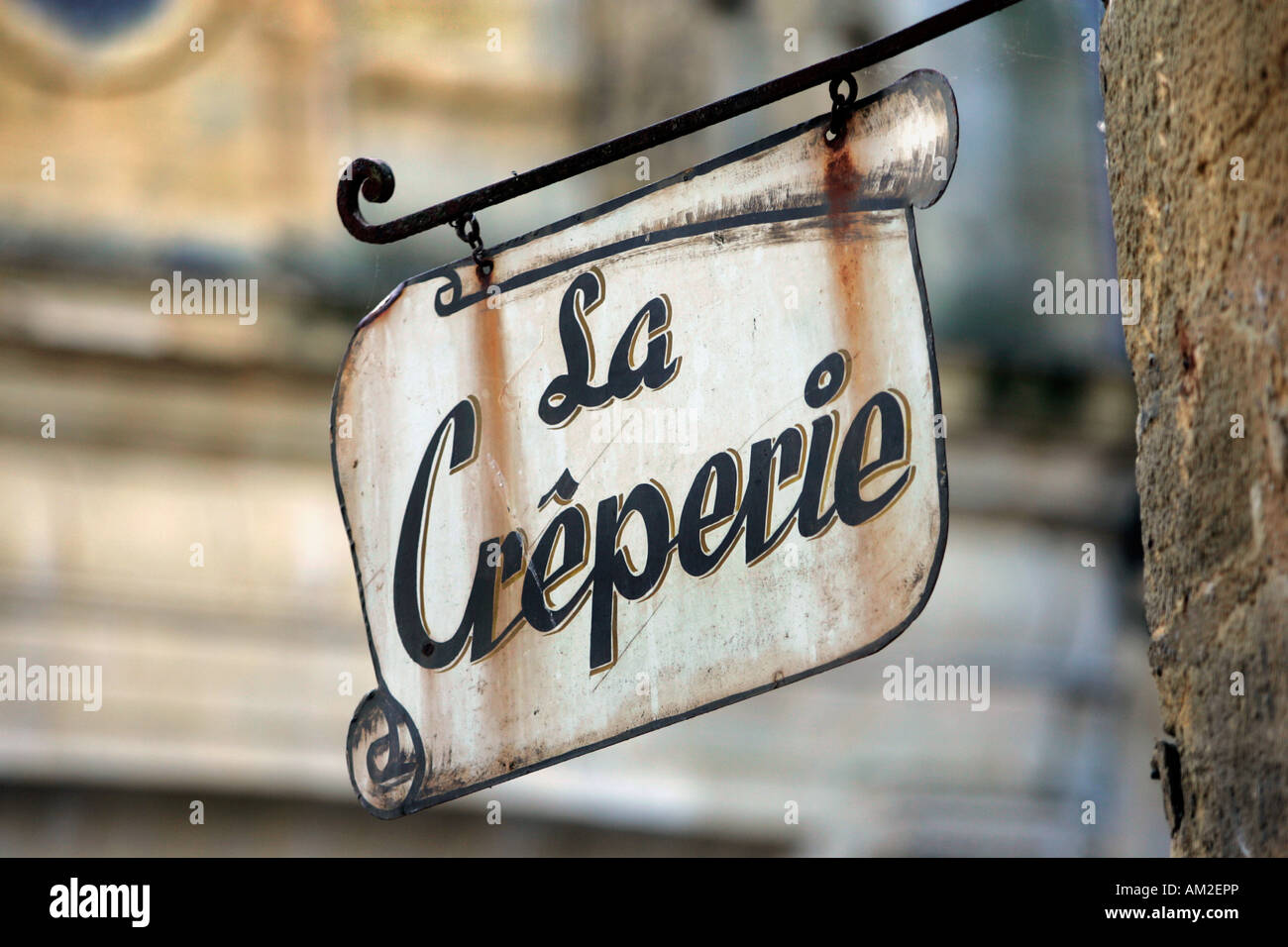 Creperie street sign in Sarlat La Caneda, France Stock Photo - Alamy
