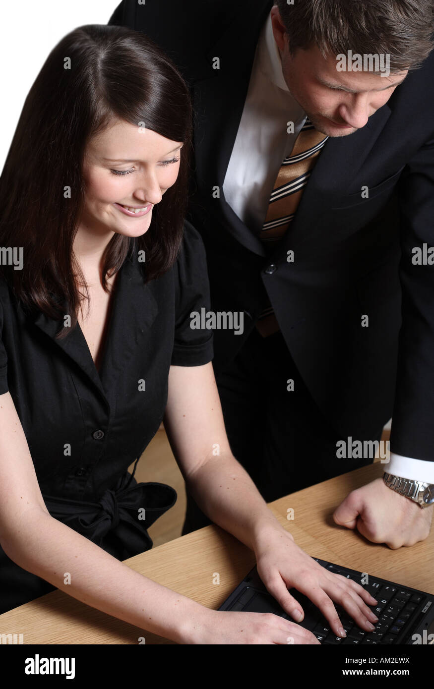 Executive on computer Cut Out Stock Images & Pictures - Alamy