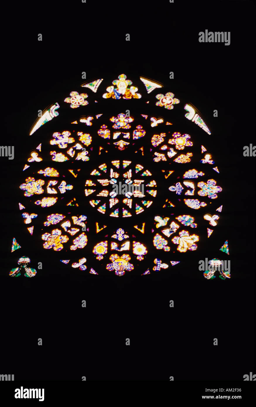 Stained glass window in St Vitus Cathedral Prague Castle Prague Czech ...
