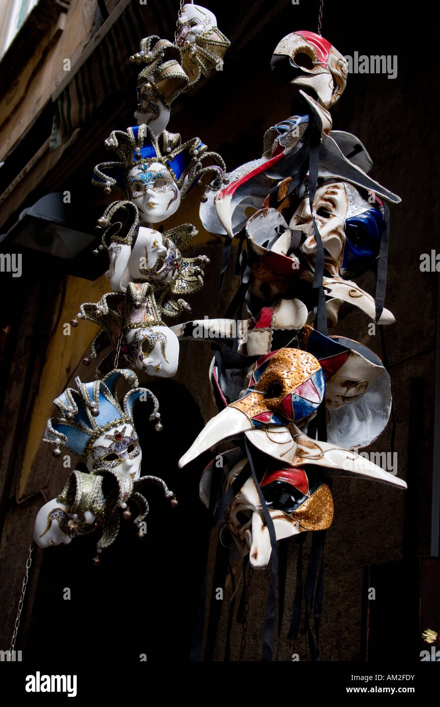 Photograph of traditional masks for festivals in Naples, Italy Stock ...