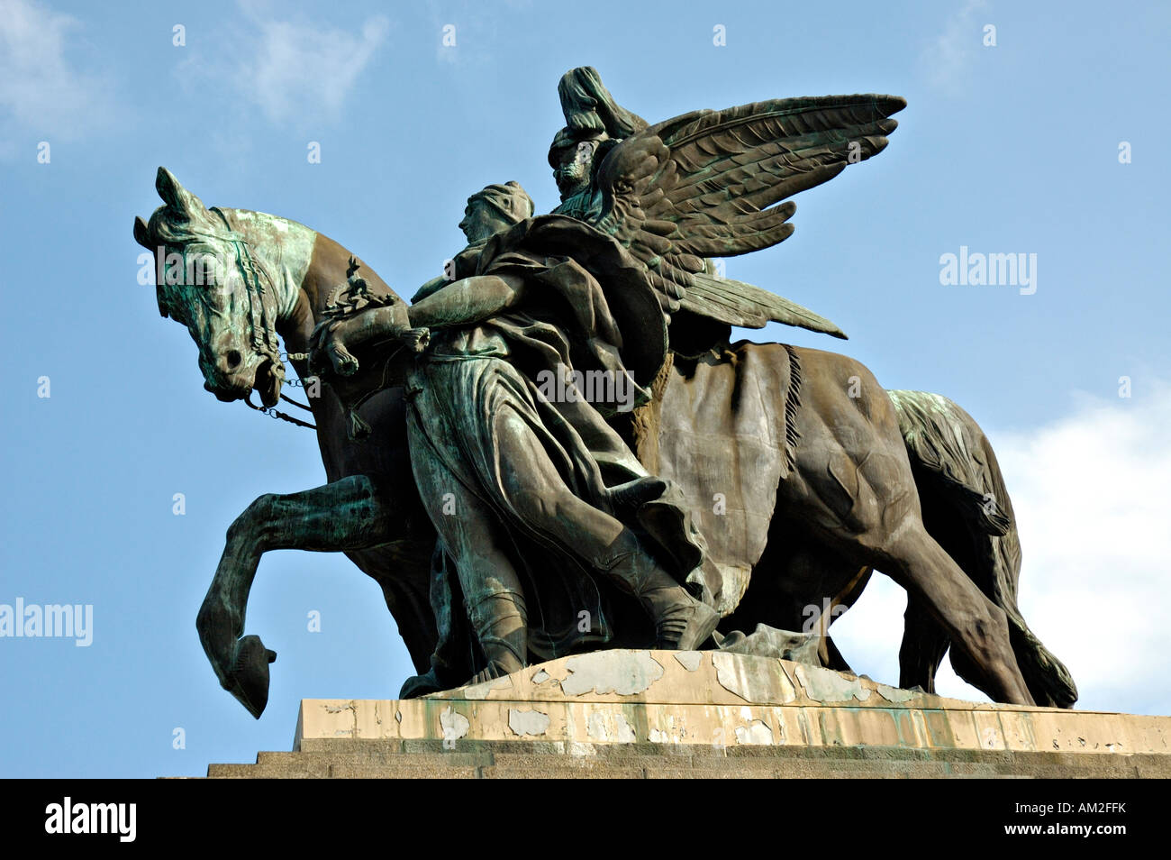 The Kaiser Wilhelm Monument at Deutsches Eck, Koblenz, Germany Stock ...