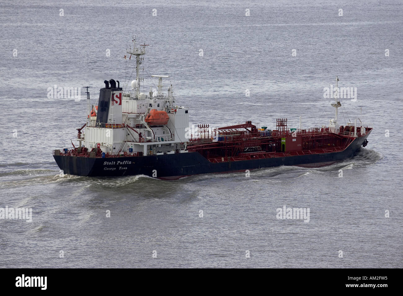 Merchant Ship in the River Mersey Liverpool Stock Photo - Alamy
