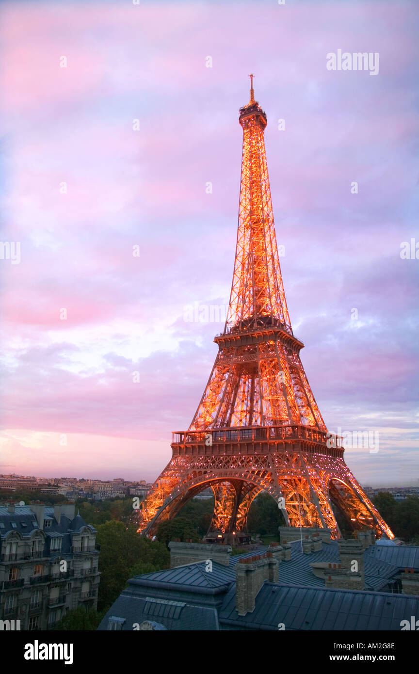 France Paris Eiffel Tower towering over the city Stock Photo - Alamy